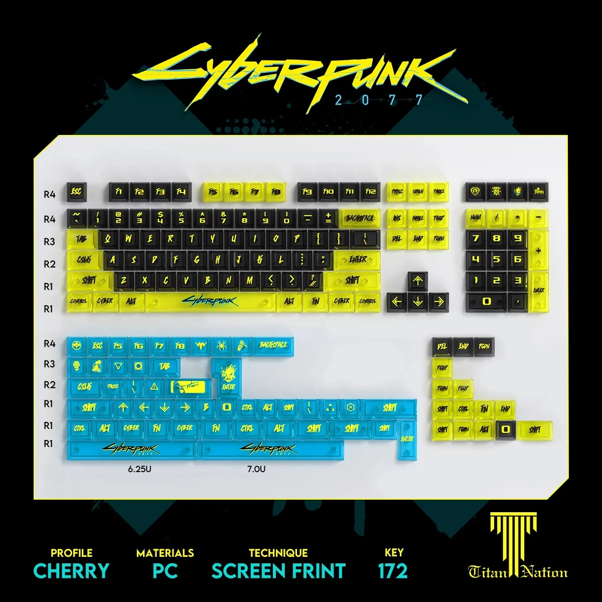 Cyberpunk Transparent Keycaps Set - Goat Store